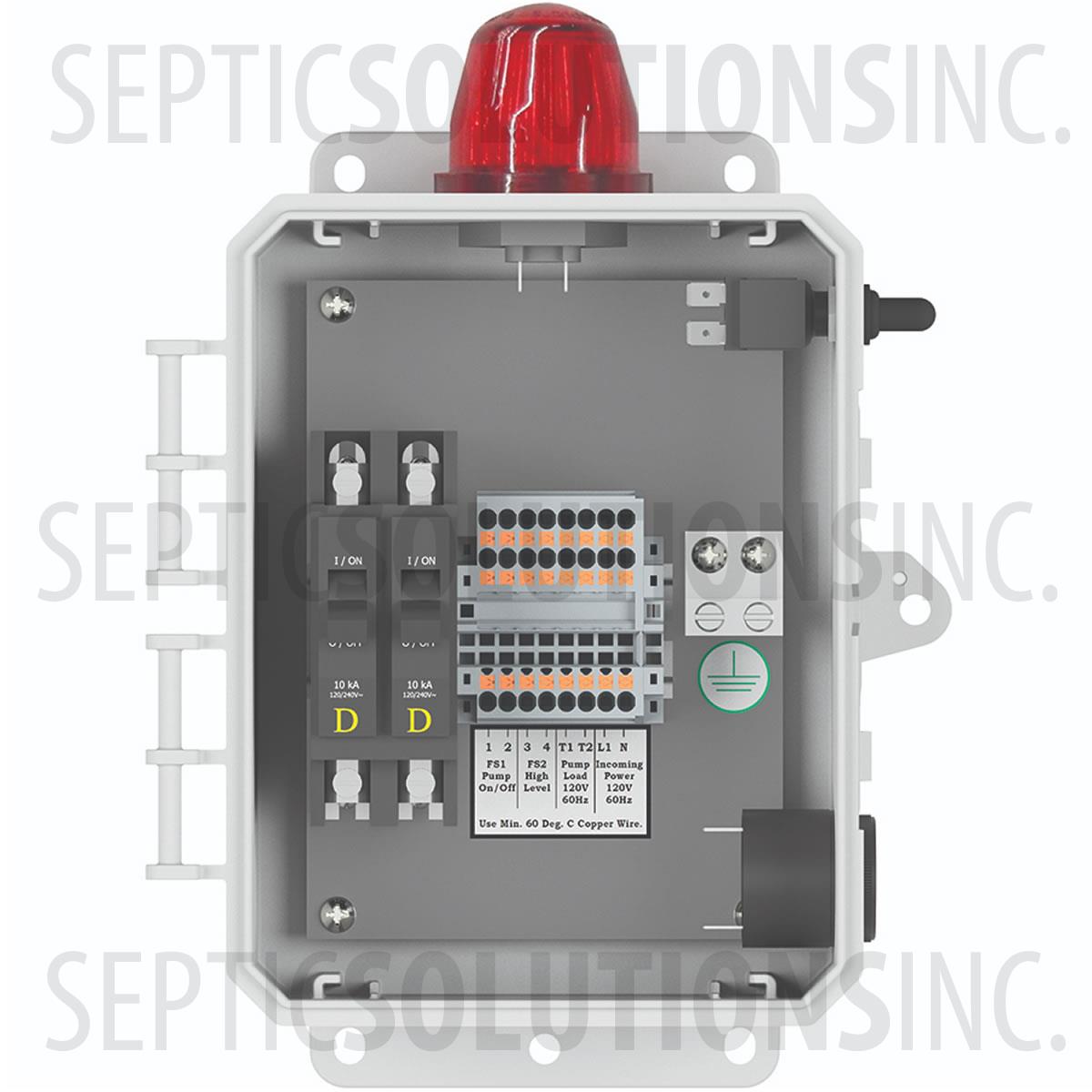 Pump Guard Two-Breaker Economy Simplex Control Panel High Water Alarm | Free Shipping