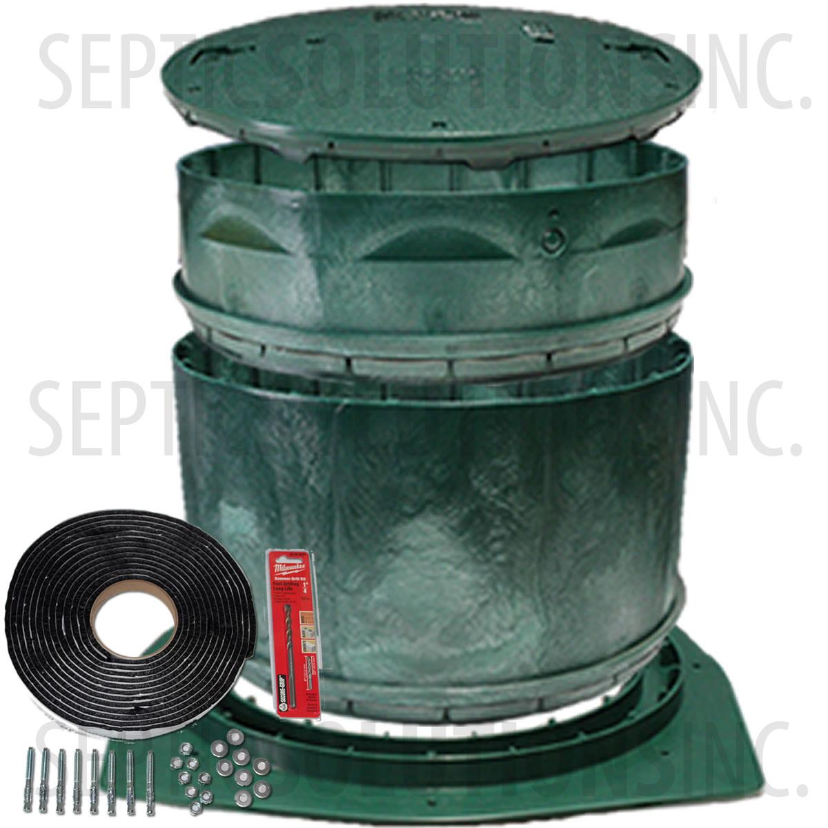 Polylok 24'' Septic Tank Riser Package - 18'' Tall - Septic Tank Risers ...